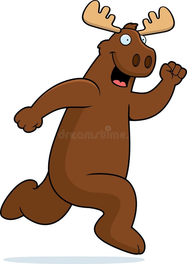 Moose Running stock vector. Illustration of happy, running - 10848288