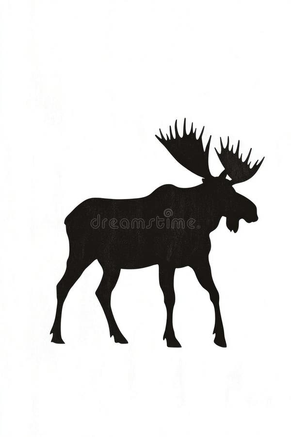 Moose Silhouette stock photo. Image of wildlife, simple - 379734084