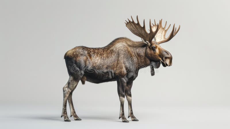 Moose Standing on a White Background, Studio Shot. Wildlife and Nature ...