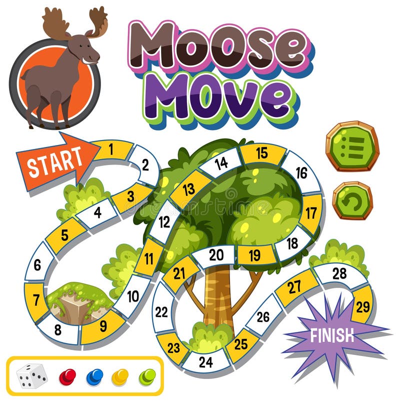 Moose-themed board game stock vector. Illustration of trees - 318932618