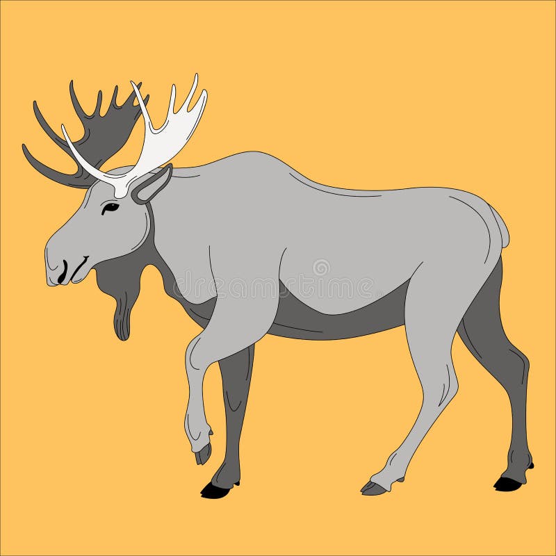 Moose, Vector Illustration , Flat Style, Profile Stock Vector ...