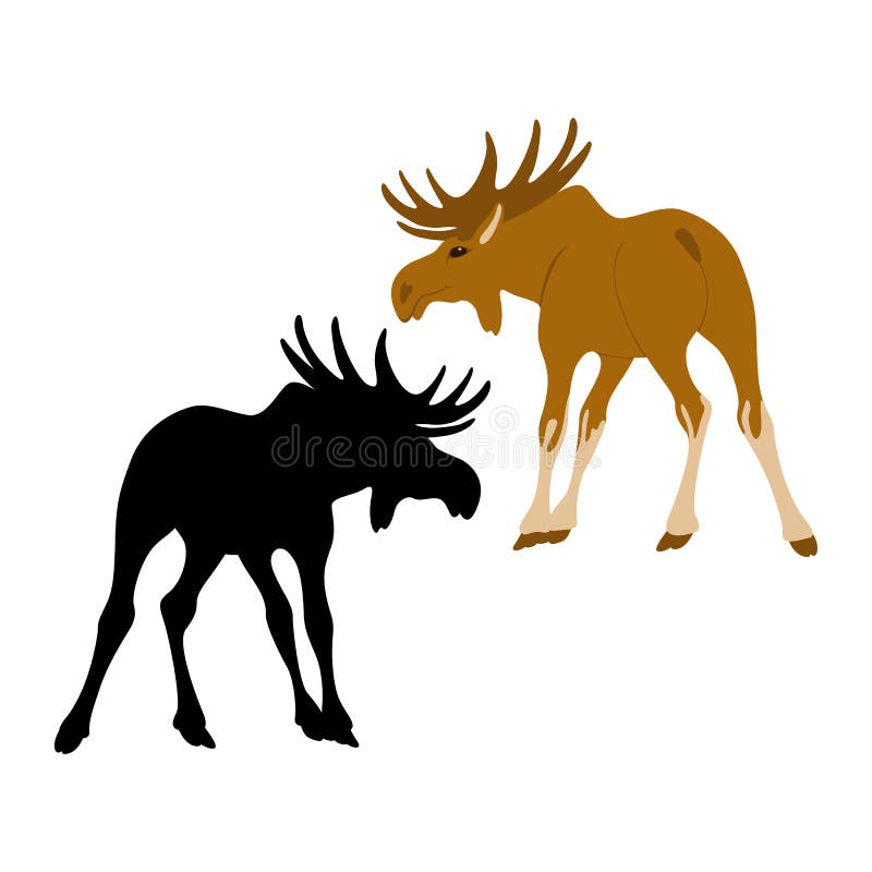 Moose Vector Illustration Style Flat Stock Vector - Illustration of ...