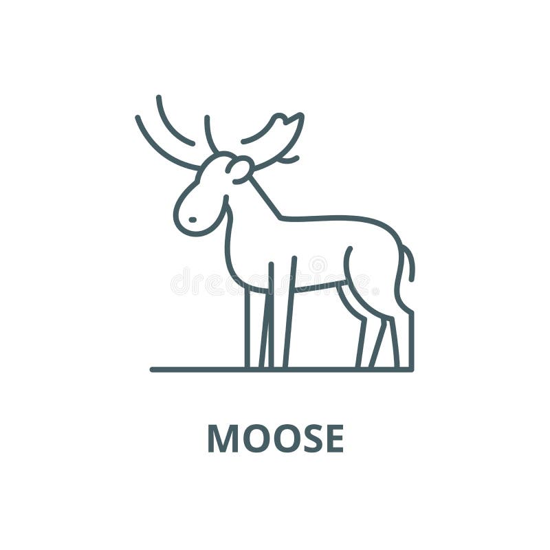 Moose Vector Line Icon, Linear Concept, Outline Sign, Symbol Stock ...