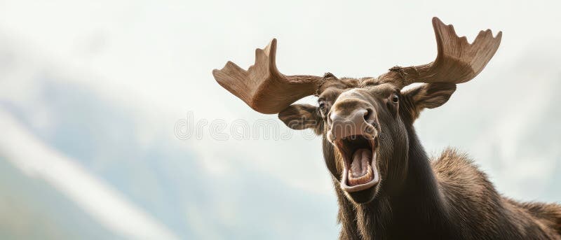 Moose Vocalizing in the Wild during Daylight Hours Stock Image - Image ...
