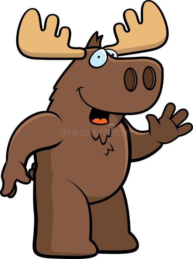 Moose Waving stock vector. Illustration of smiling, greeting - 10766738