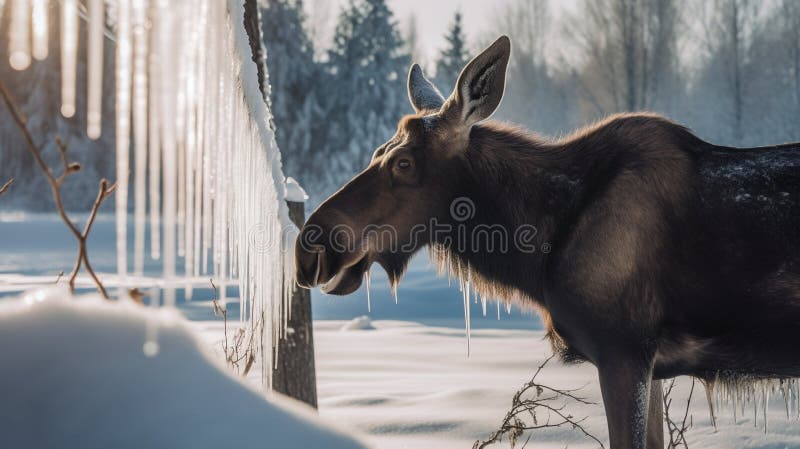 Moose in the Wild, Winter, Wallpaper, Background, Photography, American ...