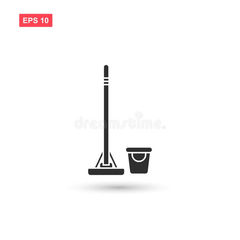Mop Bucket Icon Vector Isolated 5 Stock Vector - Illustration of symbol ...
