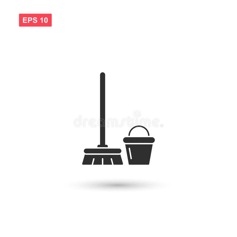 Mop Bucket Icon Vector Isolated 5 Stock Vector - Illustration of symbol ...