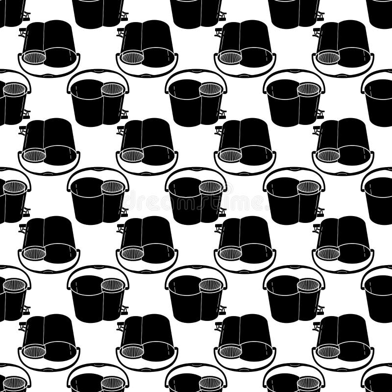 Mop Bucket Pattern Seamless Vector Stock Illustration - Illustration of ...