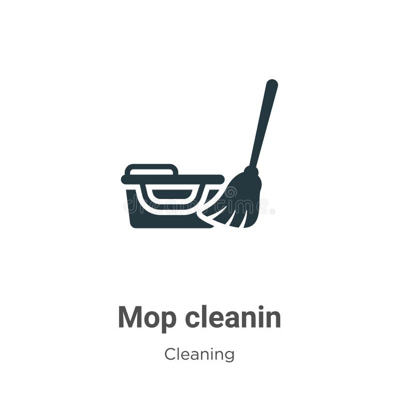 Mop Cleanin Vector Icon on White Background. Flat Vector Mop Cleanin ...