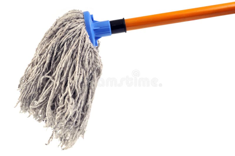 Mop in Closeup on White Background Stock Photo - Image of white, broom ...