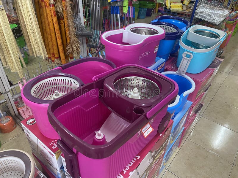 A mop display in a store editorial image. Image of editorial - 263896285