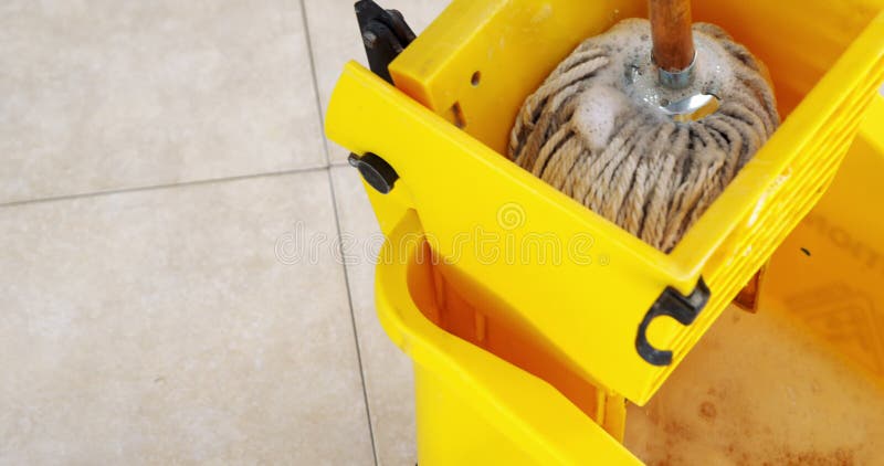 Mop Drying in Bucket with Dryer Stock Footage - Video of high, house ...