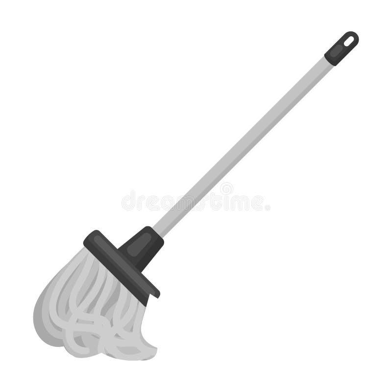 Mop Icon in Monochrome Style Isolated on White Background. Cleaning ...