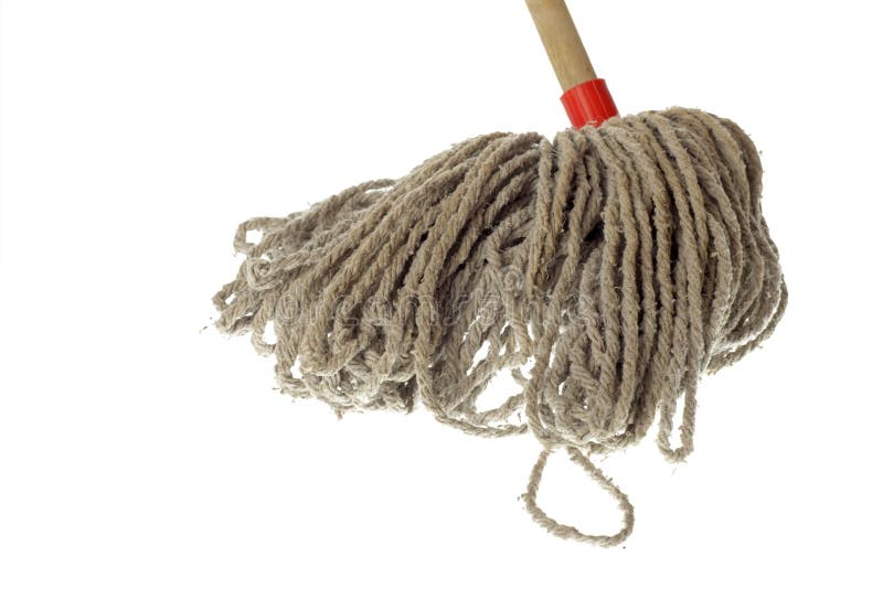 Mop Isolated On White Background Stock Photo - Image of wash ...