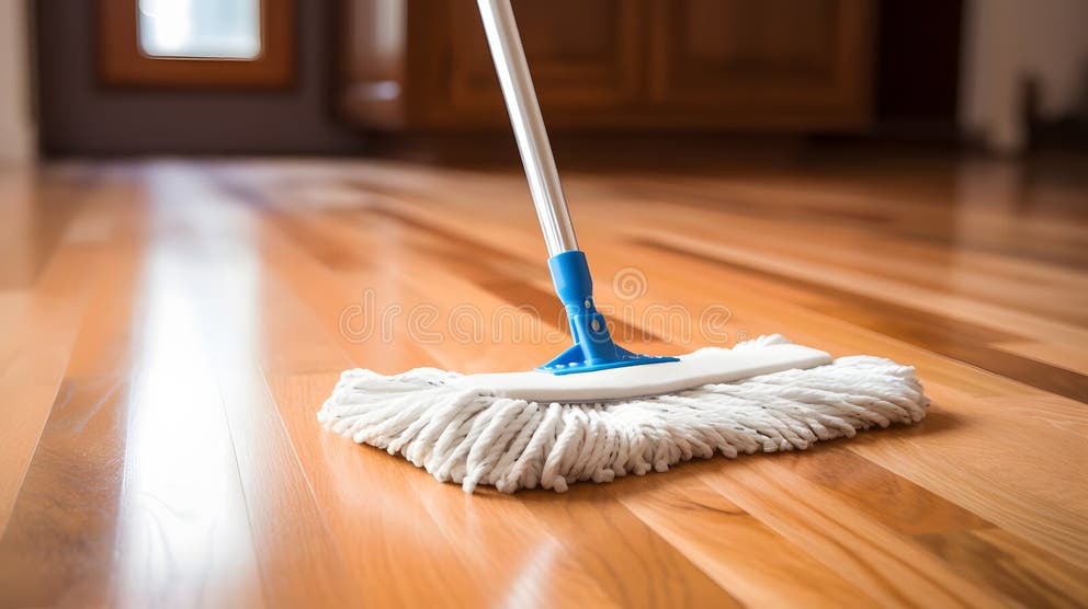 Mop on Light Tile Floor, Closeup. Neural Network AI Generated Stock ...