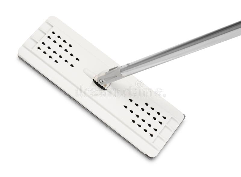 Mop with Metal Handle Isolated on White, Above View Stock Image - Image ...