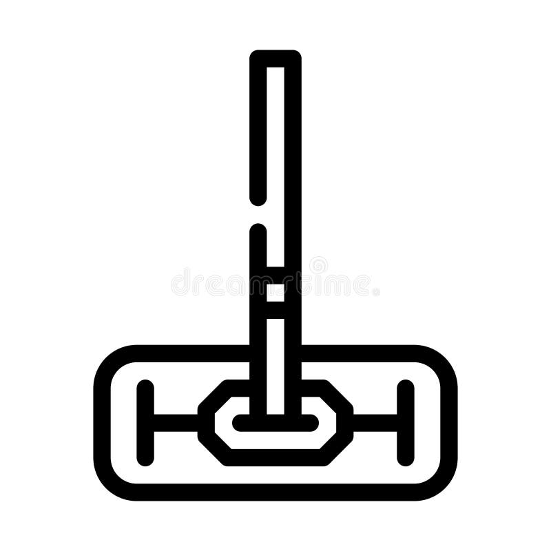 Mop Tool Line Icon Vector Illustration Flat Stock Vector - Illustration ...
