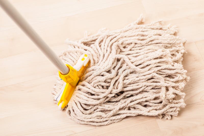 Mop on wooden floor stock image. Image of wash, cleanser - 84213959