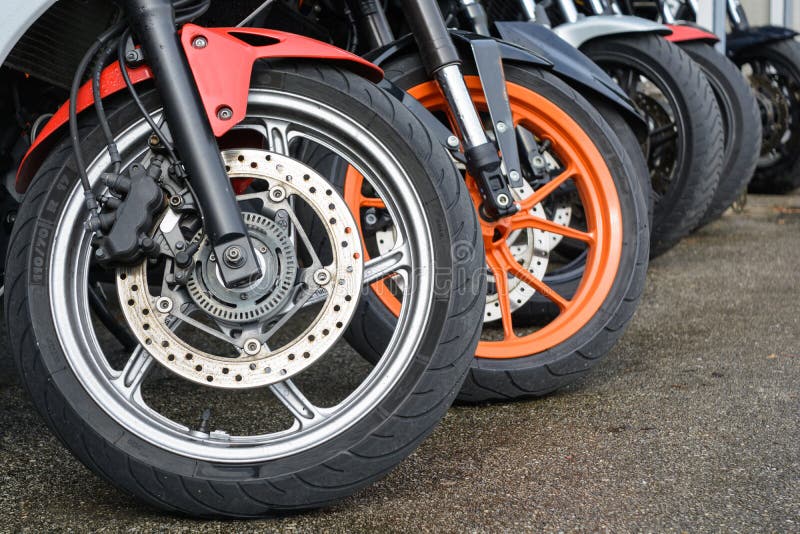 Moped Close-up Shows Front Wheels Stock Photo - Image of roadworthiness ...