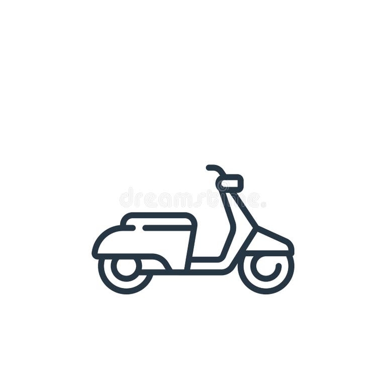 Moped Icon Vector from Vehicles Transportation Concept. Thin Line ...