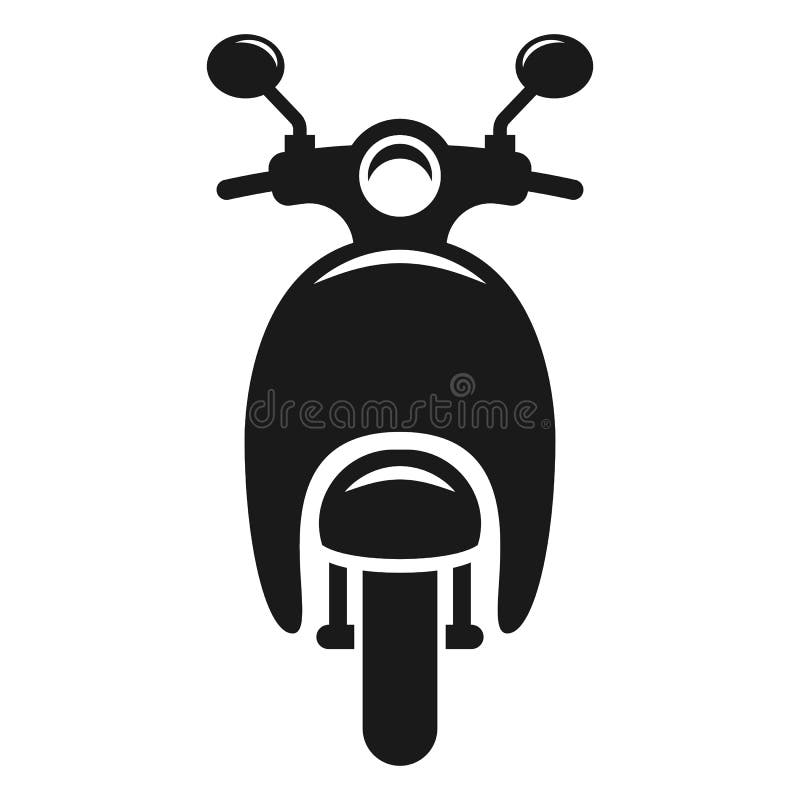Moped Scooter Logo Design. Retro Scooter Front View Vector Design Stock ...