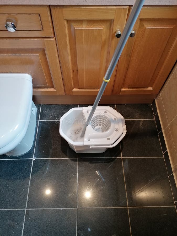 Mopping and Cleaning the Shower Room Stock Image - Image of ceiling ...