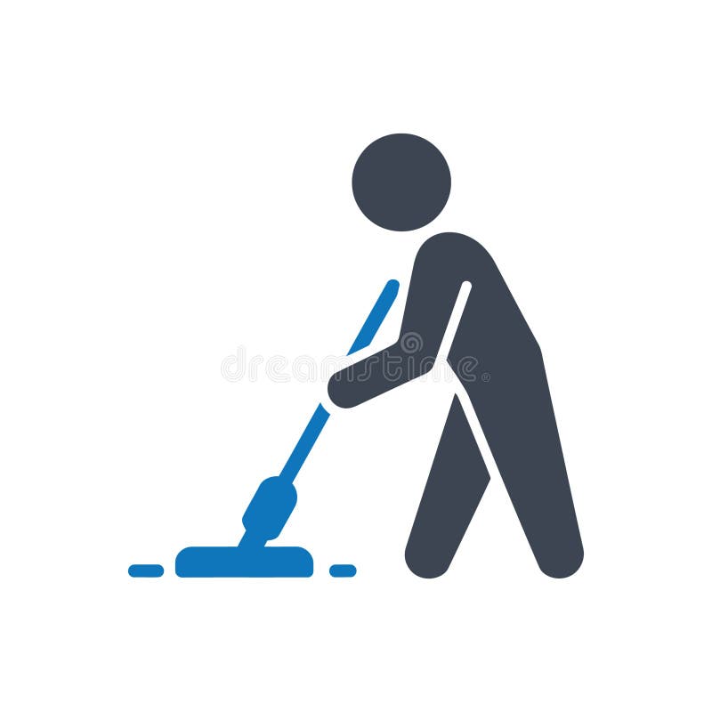 Mopping Floor Cleaning Icon Stock Vector - Illustration of sign ...