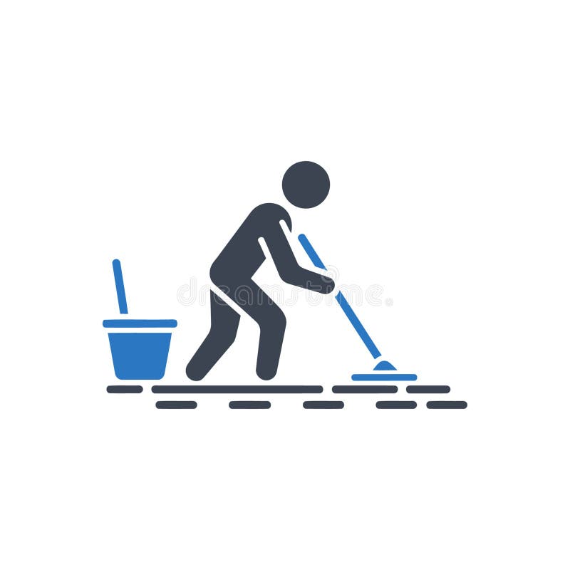 Mopping Floor Icon stock vector. Illustration of home - 372766846