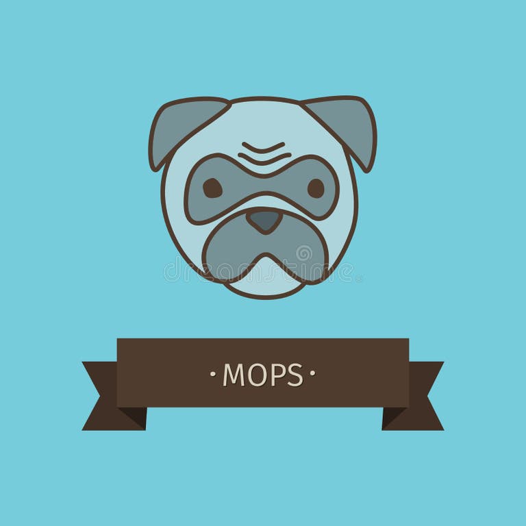 Mops Breed Dog for Logo Design Stock Vector - Illustration of friend ...