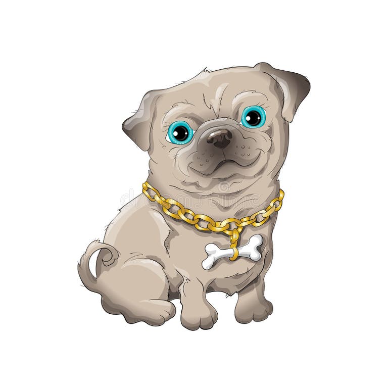 Mops stock vector. Illustration of character, print, fashion - 90030928