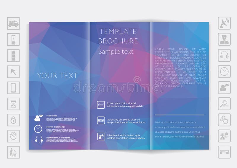 Moquerie Triple De Brochure Vers Le Haut De Conception De Vecteur ...