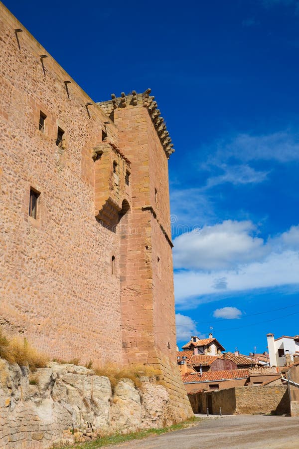 Mora De Rubielos Teruel Muslim Castle in Aragon Spanje Stock Afbeelding ...