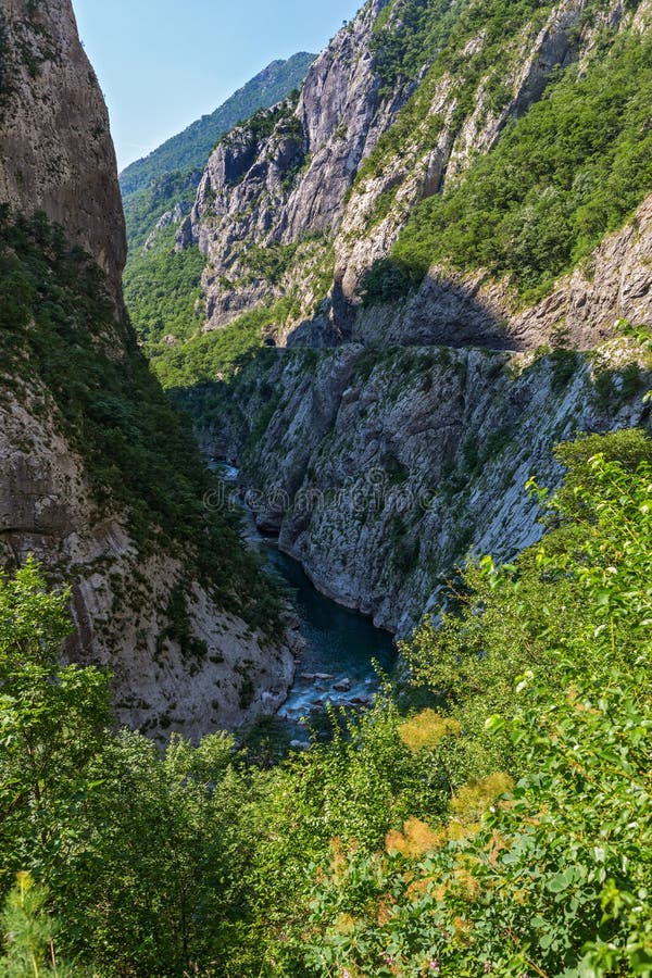 Moraca River Canyon in Montenegro Stock Image - Image of bend, colors ...
