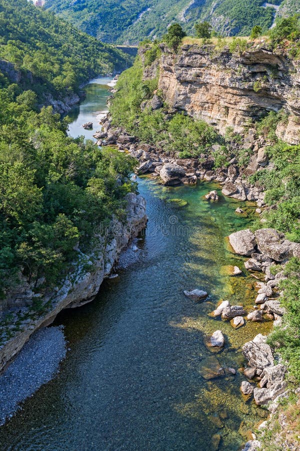 Moraca river in Montenegro stock image. Image of serbia - 95472387