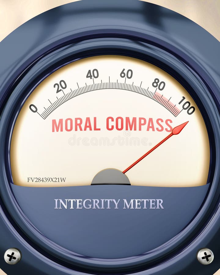 Moral Compass and Integrity Meter that is Hitting a Full Scale, Showing ...