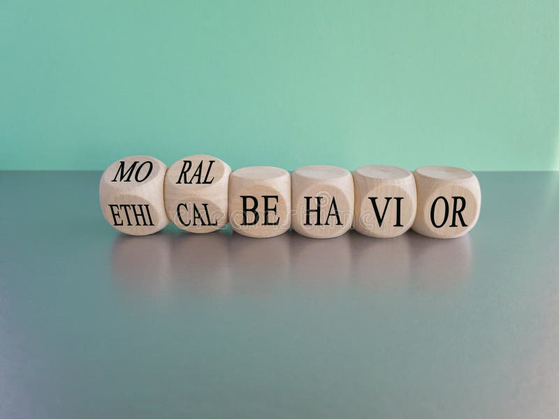 Moral or Ethical Behavior Symbol. Turned Cubes Stock Photo - Image of ...