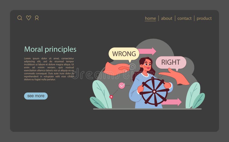 Moral Principles Concept. a Character Stock Vector - Illustration of ...