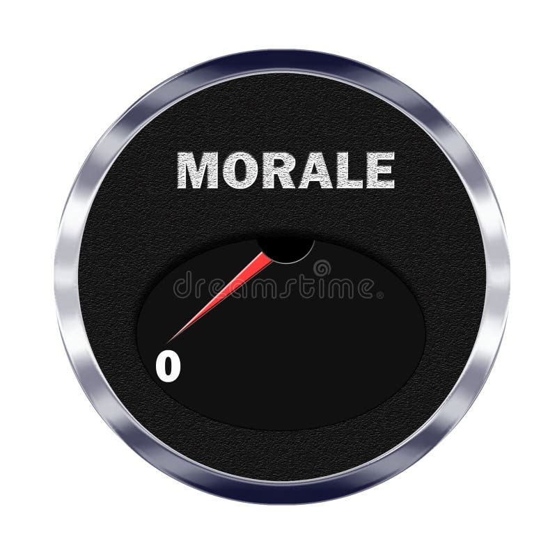 Morale meter reading zero stock illustration. Illustration of text ...