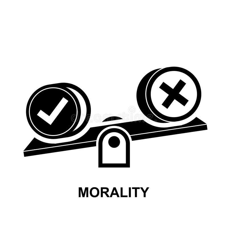 Morality Concept, Right and Wrong Balance on the Scale Isolated on ...