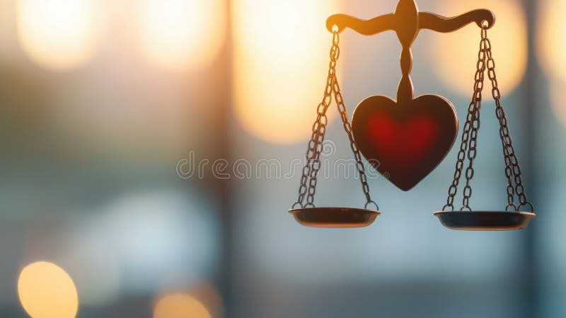 Morality Symbolized by a Heart and Scales , Silhouette with Ethical ...