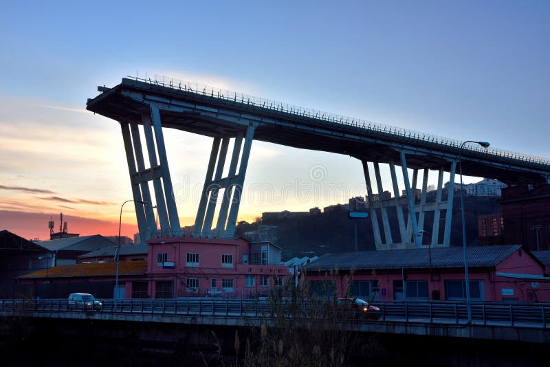 Morandi Bridge Abutment on the West Side Editorial Stock Photo - Image ...