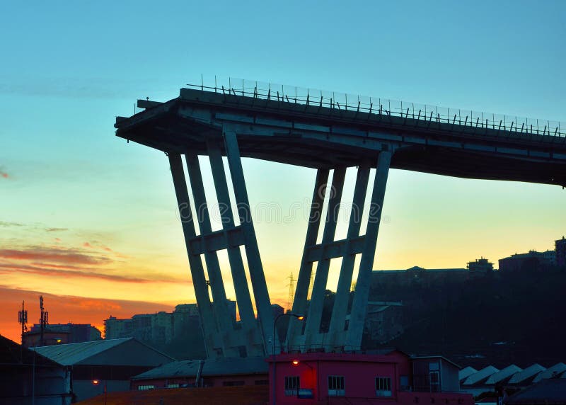 Morandi Bridge Abutment on the West Side Editorial Photography - Image ...