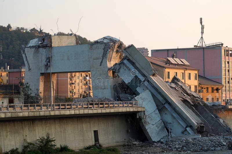 Morandi Collapsed Bridge in Genoa Stock Image - Image of panorama ...