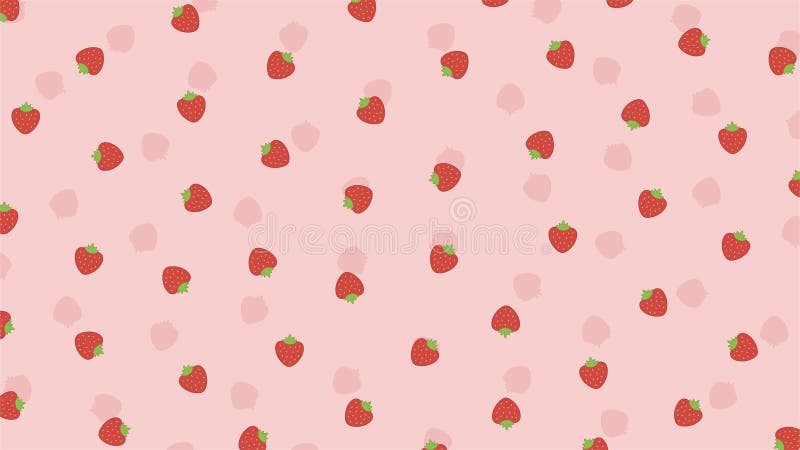 Morango Bonito Em Um Fundo Cor-de-rosa Ilustração do Vetor - Ilustração ...