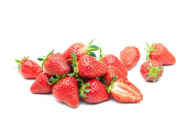 Morango De Morango Vermelho Isolado Na Imagem De Fundo Branca Foto de ...