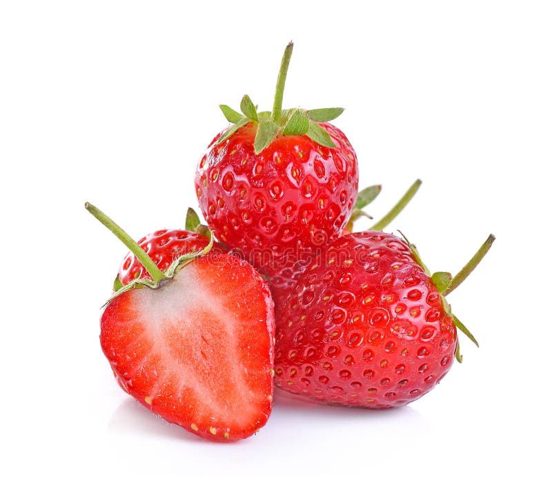 Morango Isolada No Fundo Branco Imagem de Stock - Imagem de frescor ...