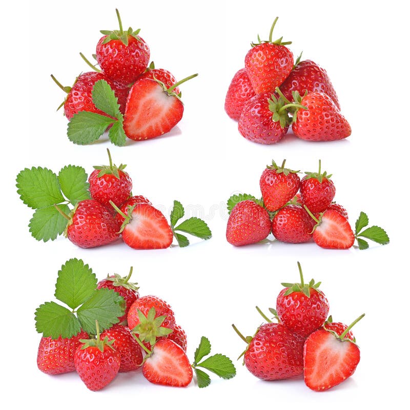 Morango Isolada No Fundo Branco Imagem de Stock - Imagem de frutado ...