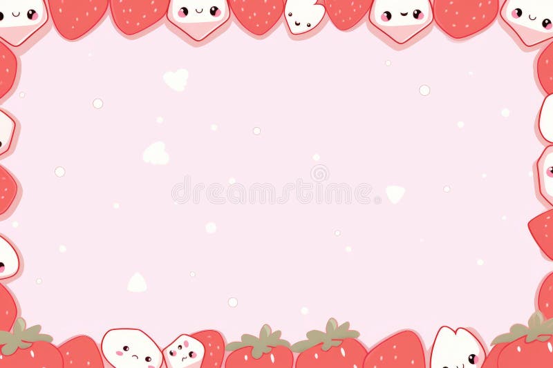 Morango kawaii ilustração stock. Ilustração de projeto - 296639685