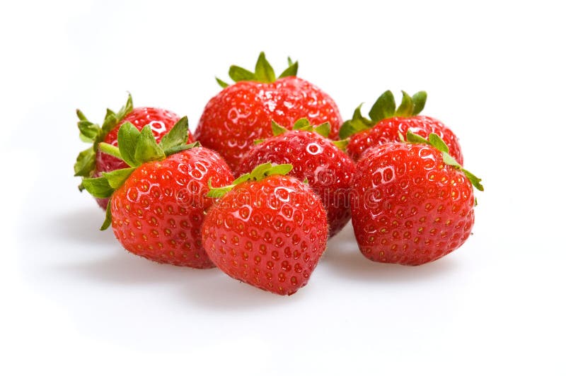 Morango no fundo branco imagem de stock. Imagem de doce - 6475119
